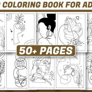 Printable Minimalist Boho Coloring Book for Adults Instant Download - Etsy