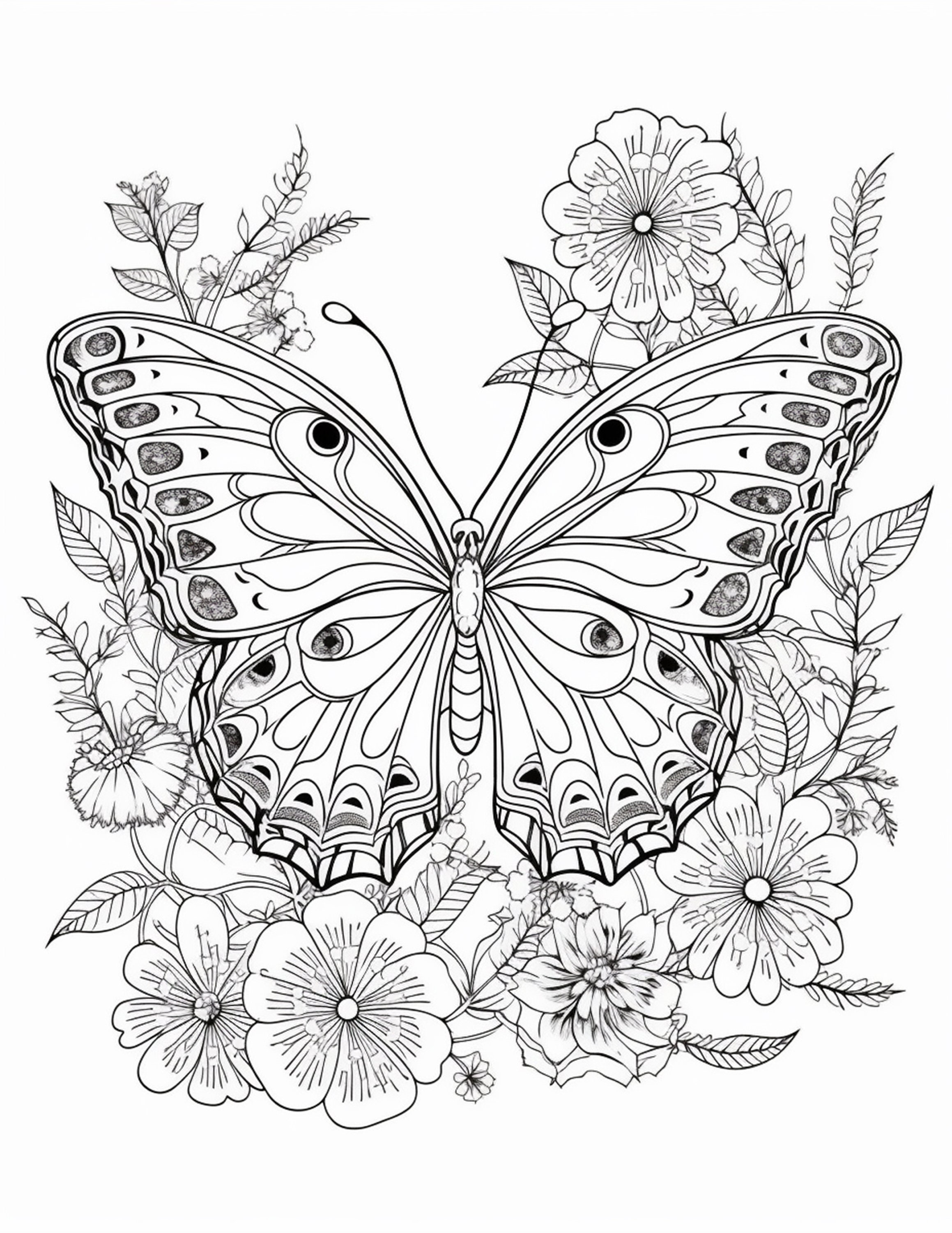 Exquisite Butterfly Coloring Pages for Adults 100 Stunning Graphics ...