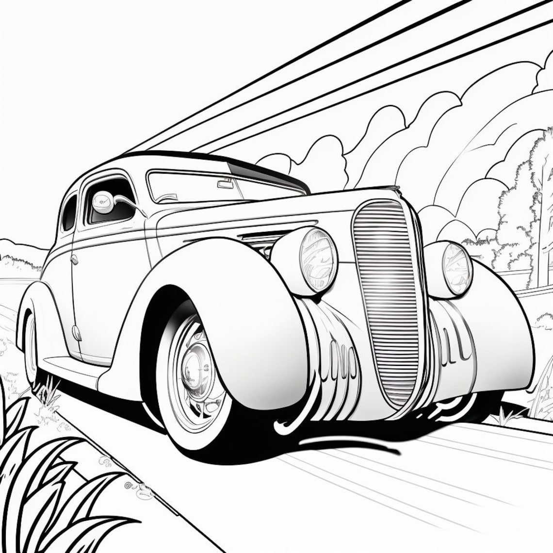 Vintage Sports Car Coloring Pages Set of 150 Oldtimer - Etsy UK