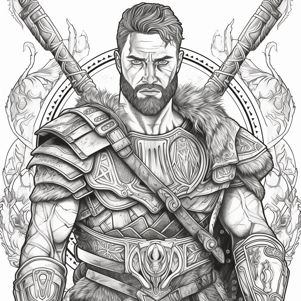 Conquer the Colors: 100 Roman Gladiator Coloring Pages Instant Download ...