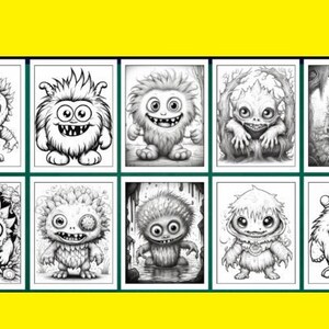 Creepy Cute Monsters Coloring Pages Instant Download Digital Printable ...