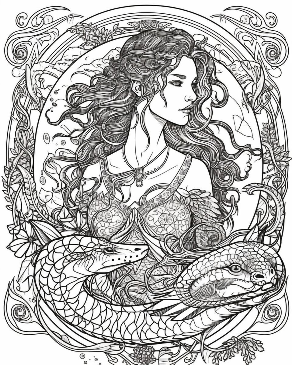120 Fantasy Creature Coloring Pages Mythical Beings, Magical Landscapes ...