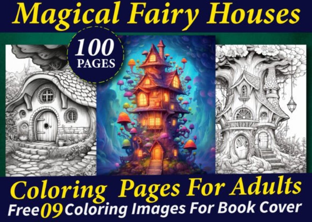 Magical Fairy Houses Coloring Pages Instant Download Printable Art - Etsy