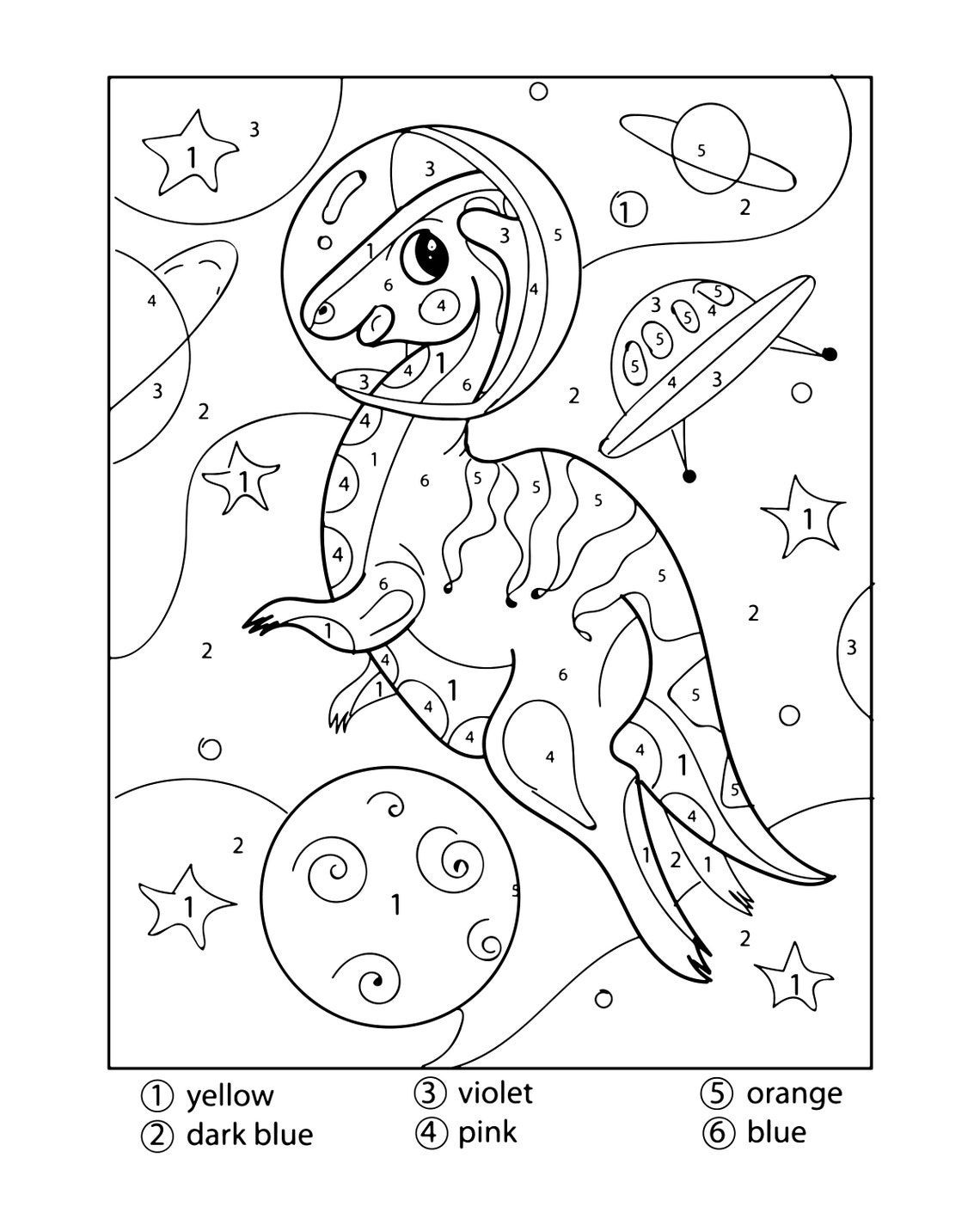 Jurassic Journey: Dinosaur Color by Number for Adults Printable PDF ...