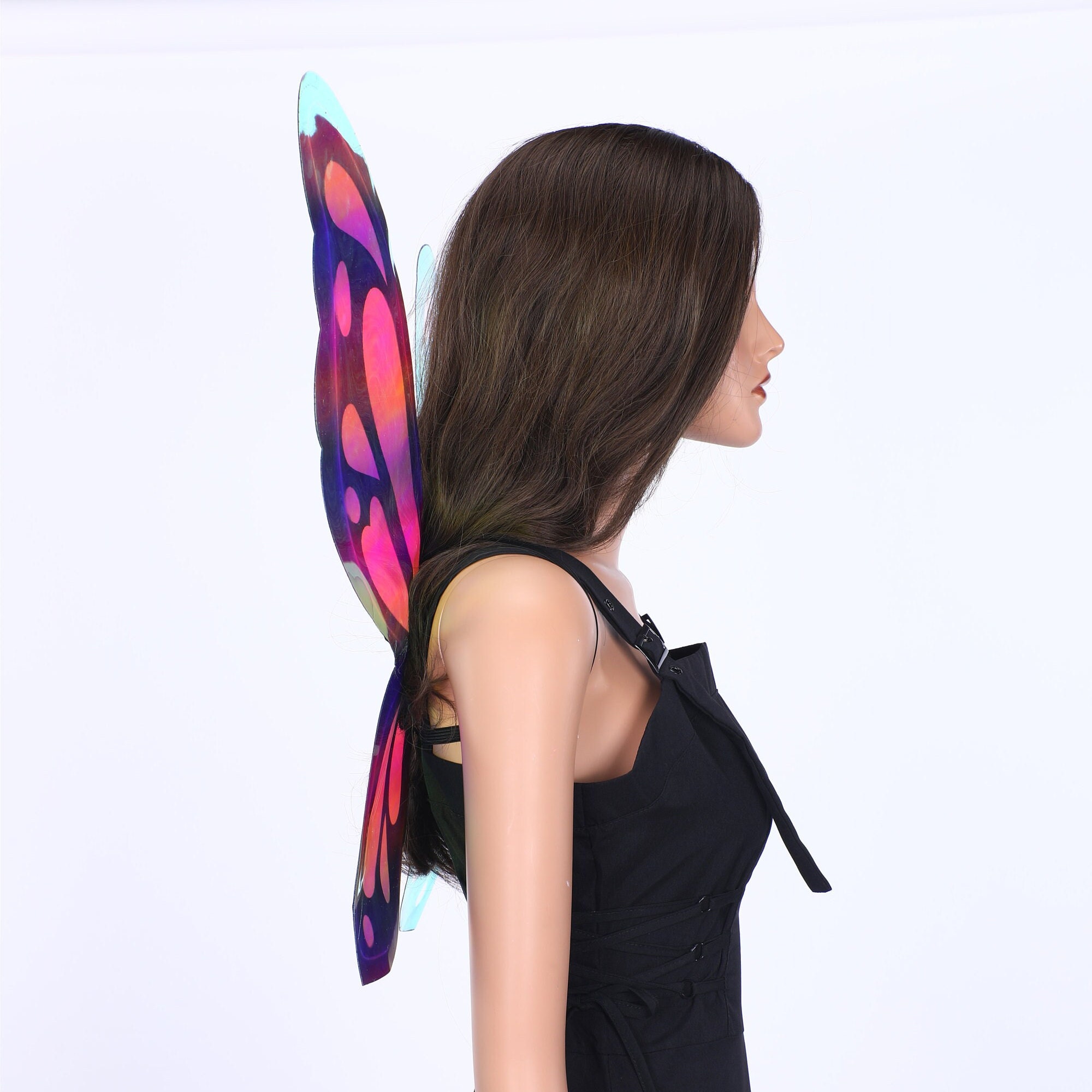 Butterfly Wing Elf Cosplay Butterfly Fairy Wings Black Dress up Adult ...