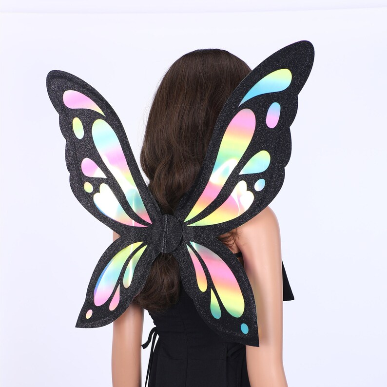 Butterfly Wing Elf Cosplay Butterfly Fairy Wings Black Dress up Adult ...