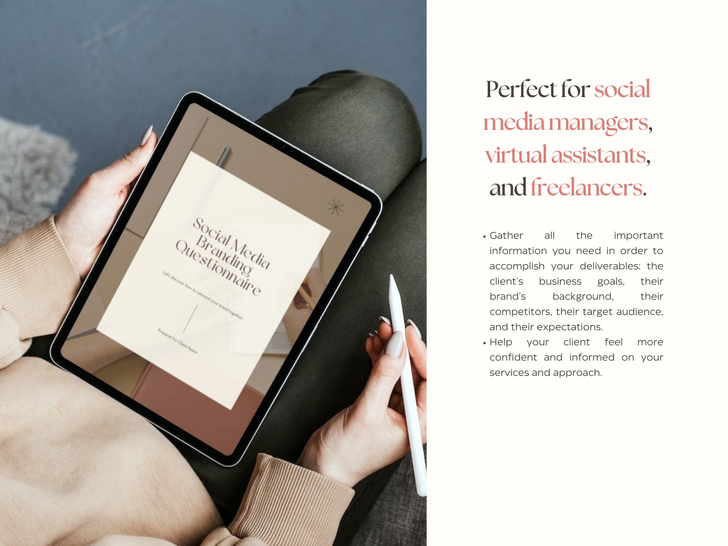 New Client Questionnaire Template Canva Template Client Onboarding ...