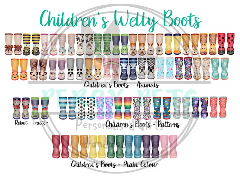 Personalised Family Couple Image With Pets Welly Boots Wellies Coats ...