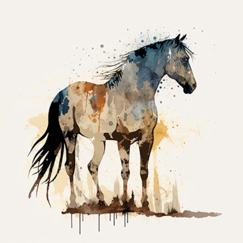 Mustang -- Wild Horses of the Prairie -- Indian Paint Pony -- Americana ...