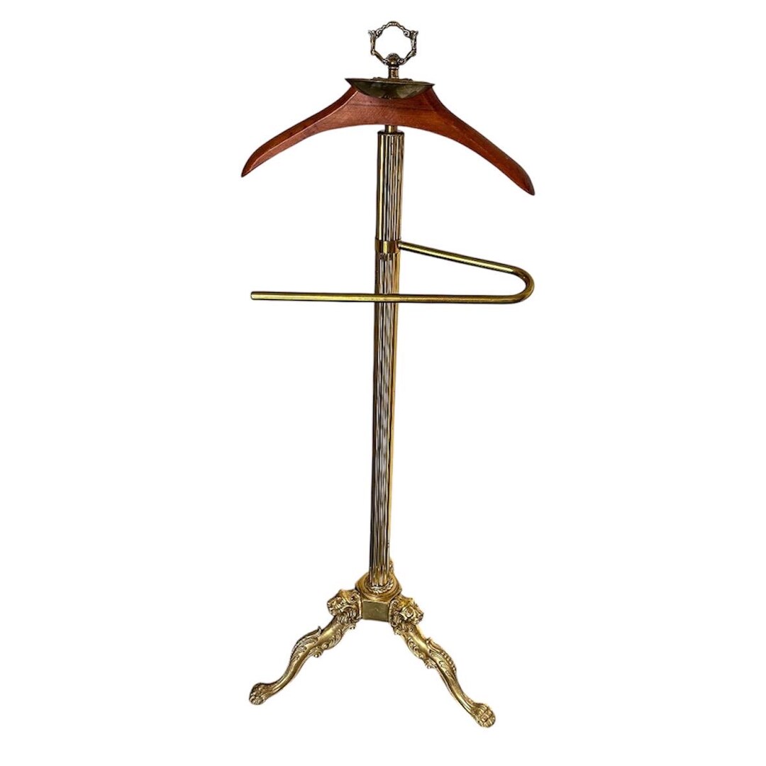 Clothes Rack French Valet Stand Vintage Wardrobe Coat Hanger Hollywood ...