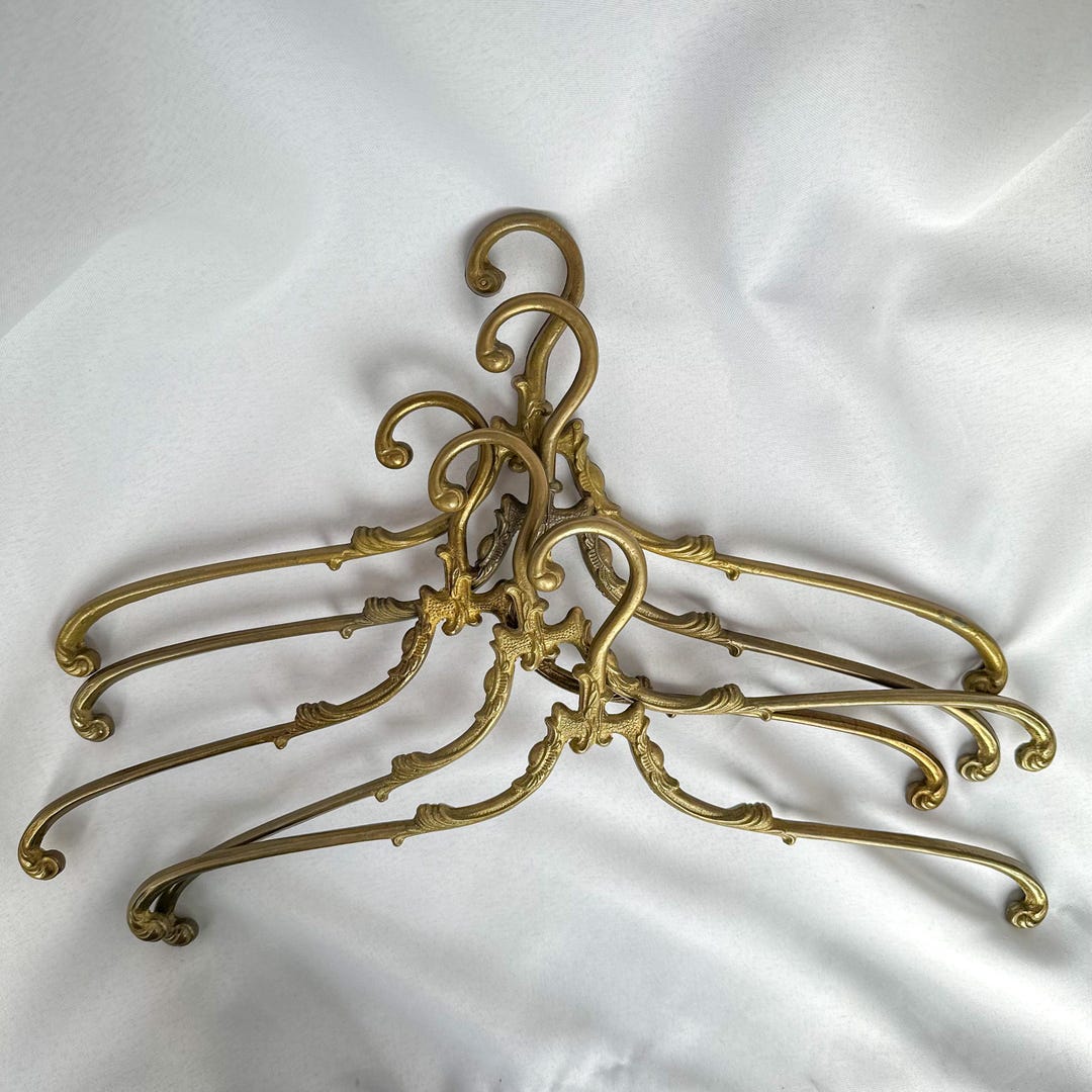 Vintage French Brass Hangers, Rococo Revival Style, Antique Clothing ...