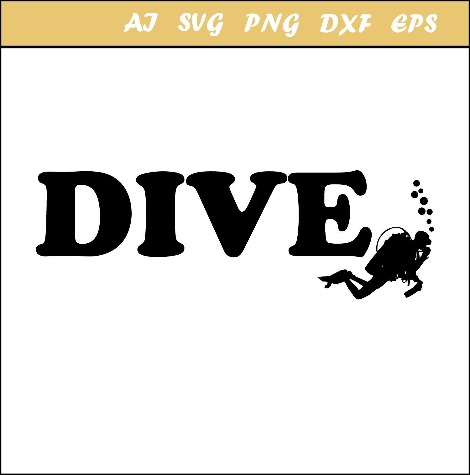 Dive Silhouette SVG - Scuba Dive Svg, Diver Svg, Scuba Svg, Diving ...