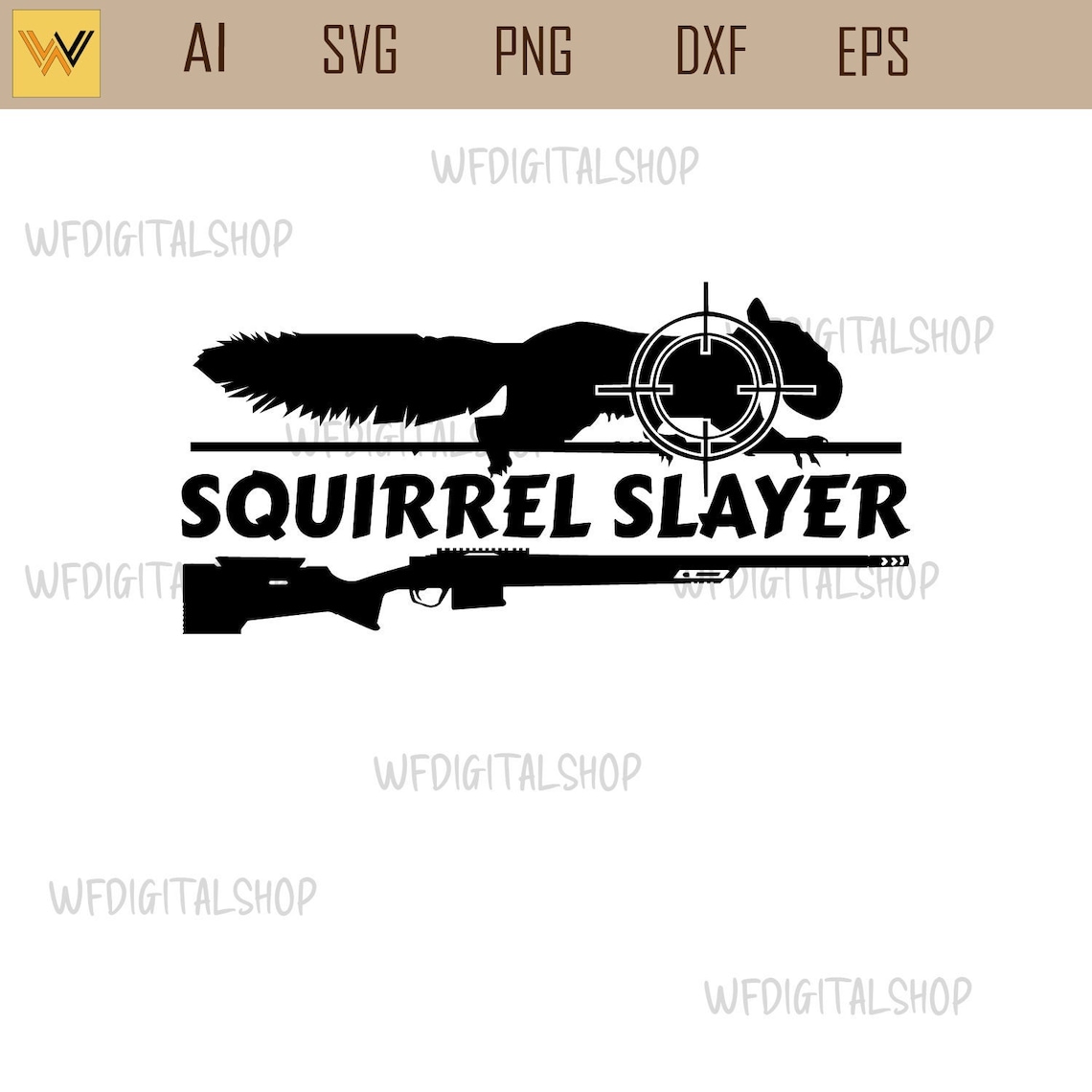 Squirrel Hunter Svg Squirrel Slayer - Hunting Shirt Svg, Squirrel Head ...