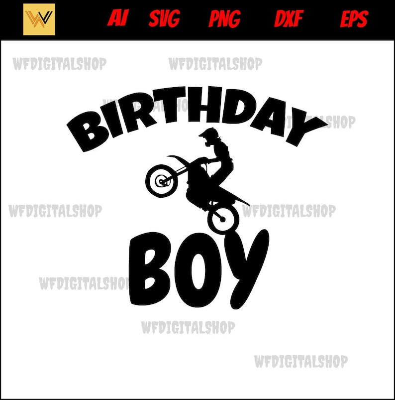 Moto Svg Birthday Boy - Dirt Bike Clipart, Motocross Silhouette ...
