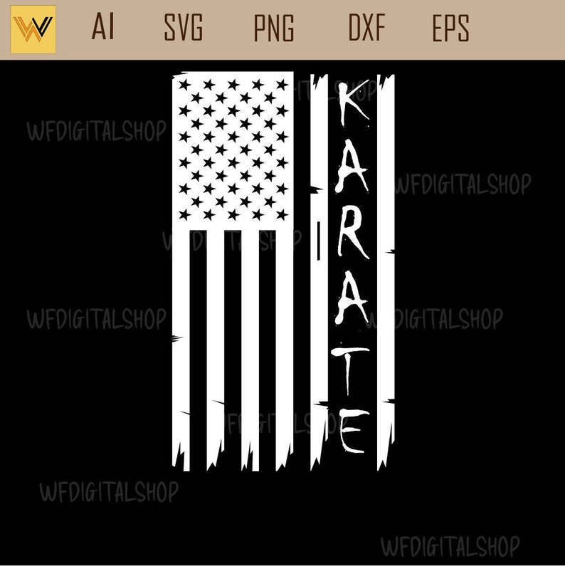 Karate Svg Us Flag - Karate Svg, Martial Arts Svg, Karate Cut File ...