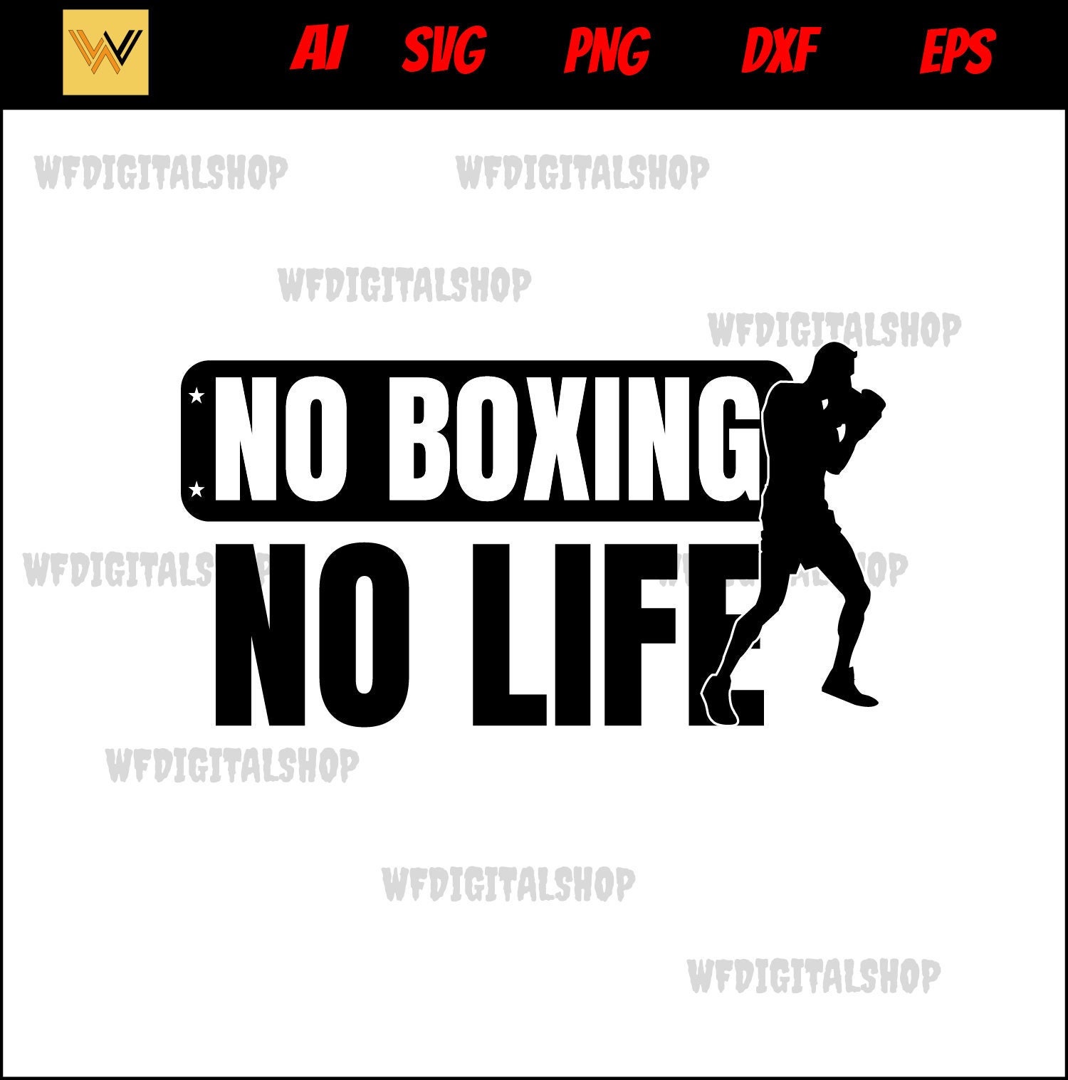 Boxing Svg No Boxing No Life - Boxing Clipart, Boxing Png, Gloves Svg ...