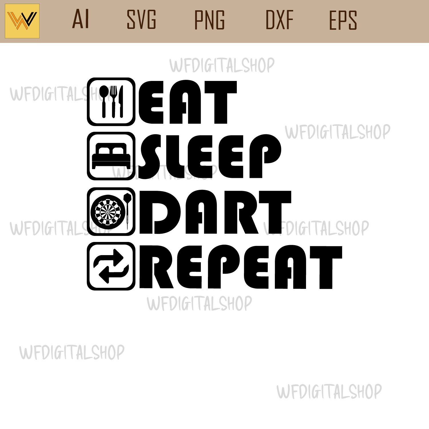 Dart Svg Eat Sleep Dart Repeat - Dart Svg, Dartboard Svg, Dart Clipart ...