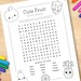 Cute Fruit Word Search for Kids, Printable Coloring Page Children ...