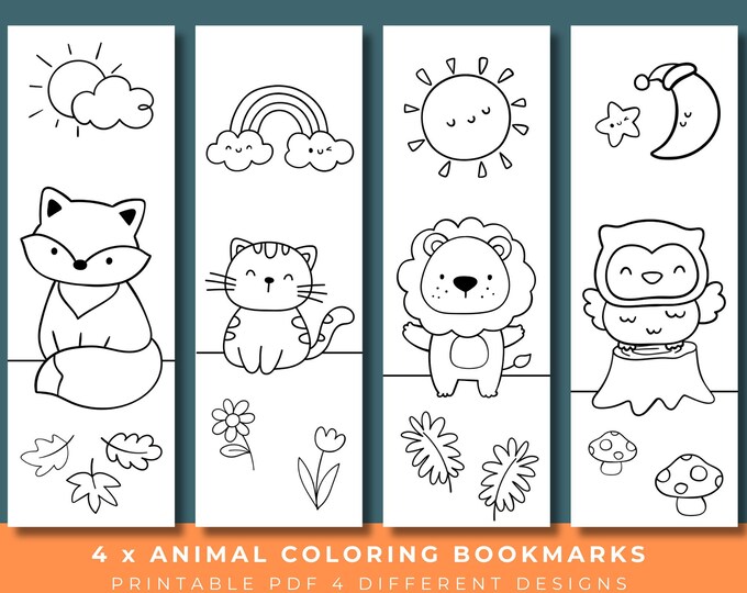 Safari Coloring Bookmarks for Kids, Animal Coloring Bookmarks, Safari ...