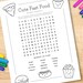 Cute Fruit Word Search for Kids, Printable Coloring Page Children ...