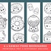 Kawaii Coloring Bookmarks, Printable Bookmarks to Color, Cute Food ...