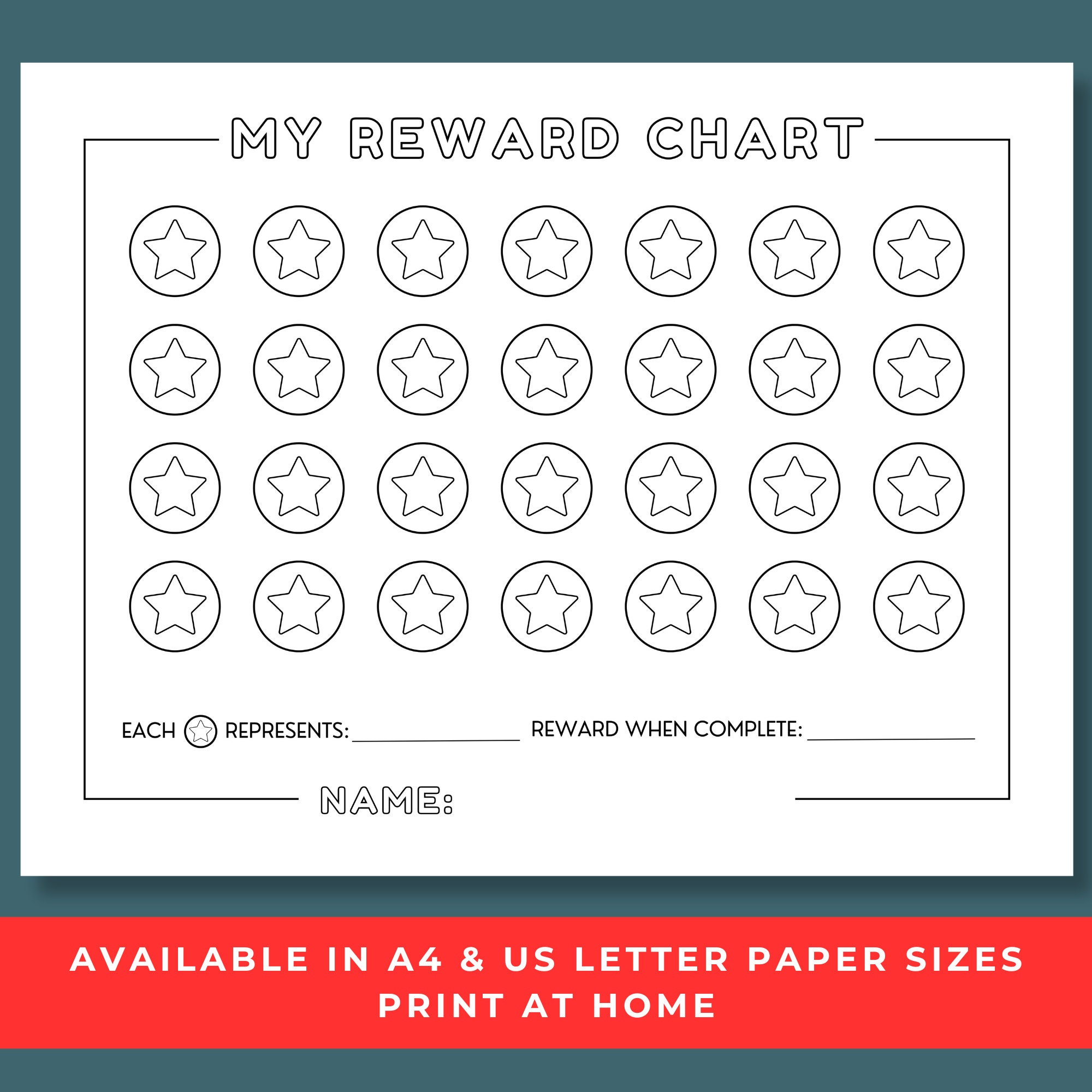 Coloring Reward Chart, Printable Chore Chart, Cute Reward for Kids or ...