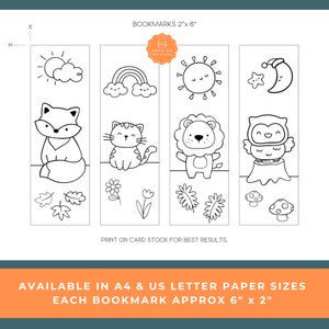 Animal Coloring Bookmarks, Printable Bookmark, Animals Colouring ...