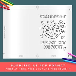 Cute Printable Coloring Card, Romantic Card to Color, Anniversary Card ...
