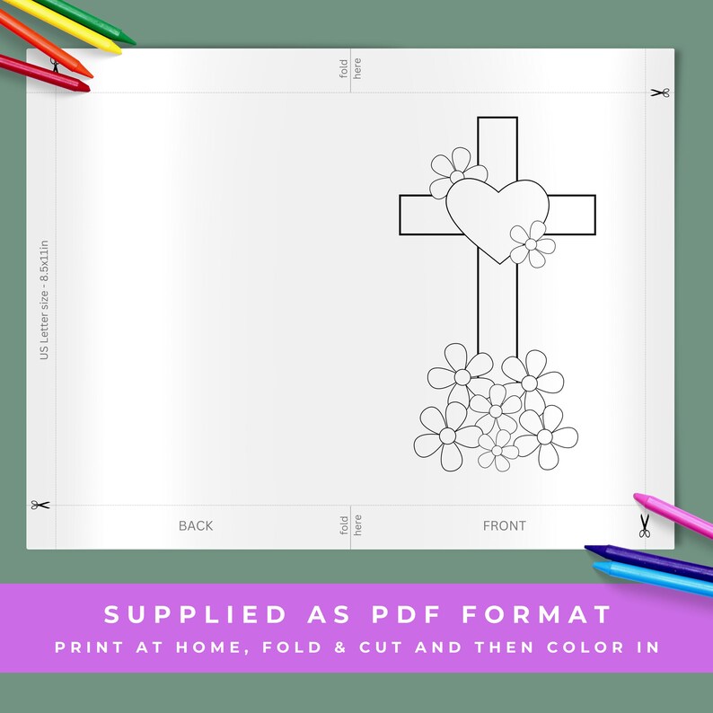 Christian Coloring Card Printable, Thinking of You Card to Color ...