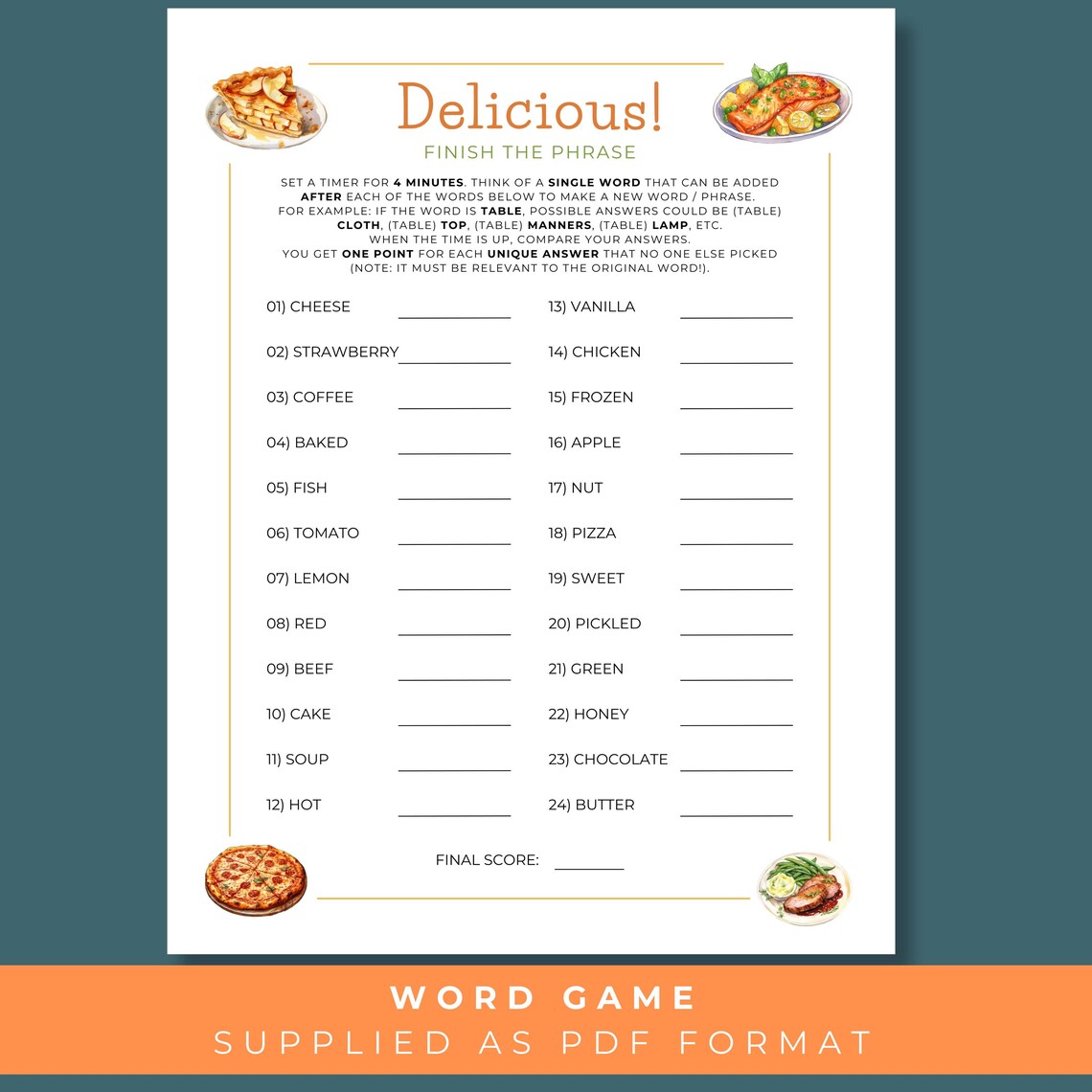 Dinner Party Games for Guests, Printable Ice Breaker Activity for ...