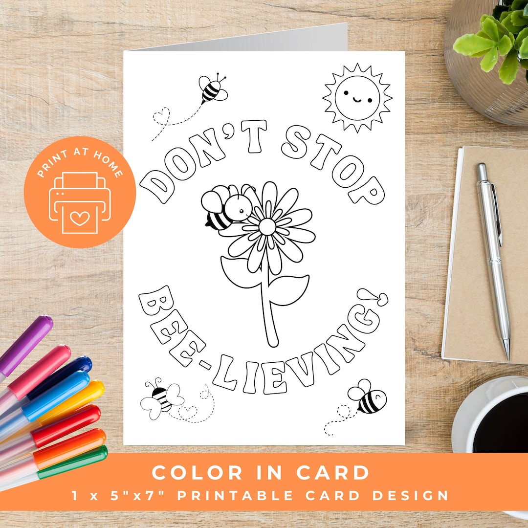 Encouragement Cards to Color, Printable Coloring Cards, Friendship ...