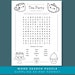 Tea Party Word Search for Kids, Printable Coloring Puzzle Children ...