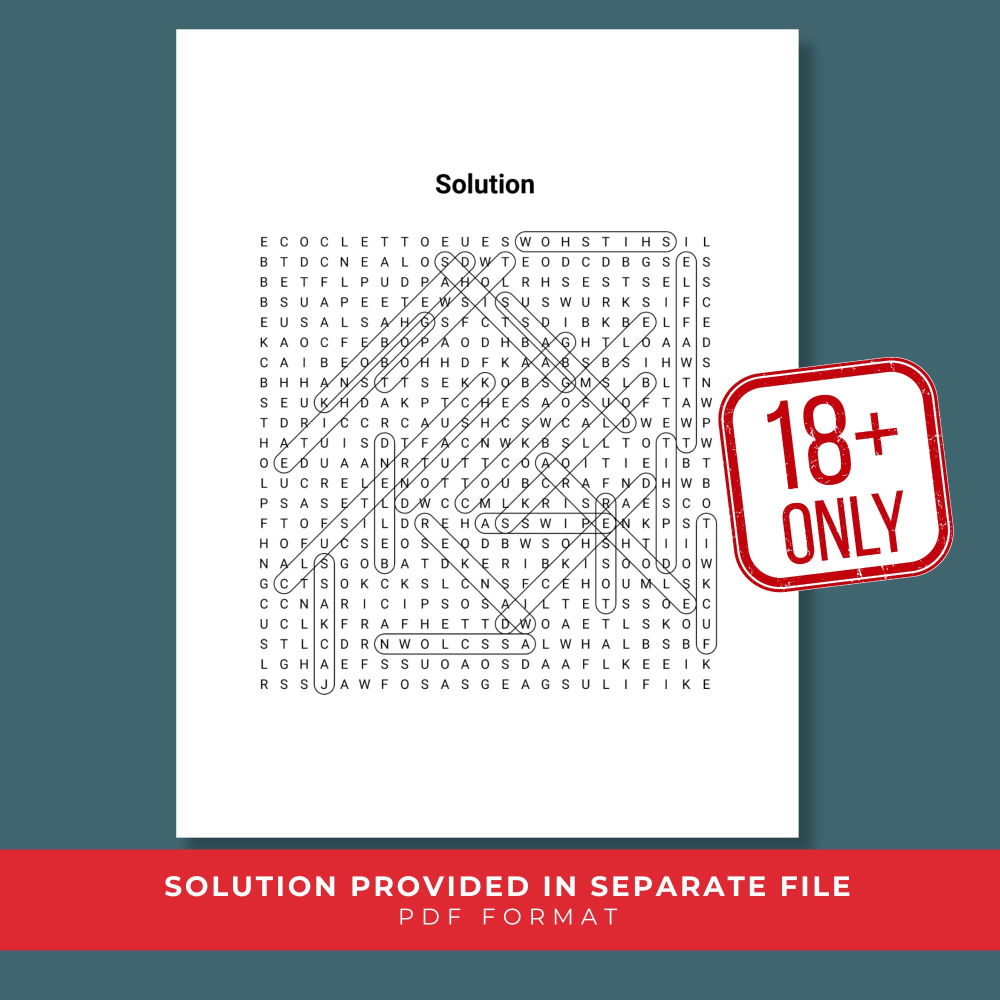 Sweary Word Search, Rude Word Printable Puzzle Game for Adults, Curse ...