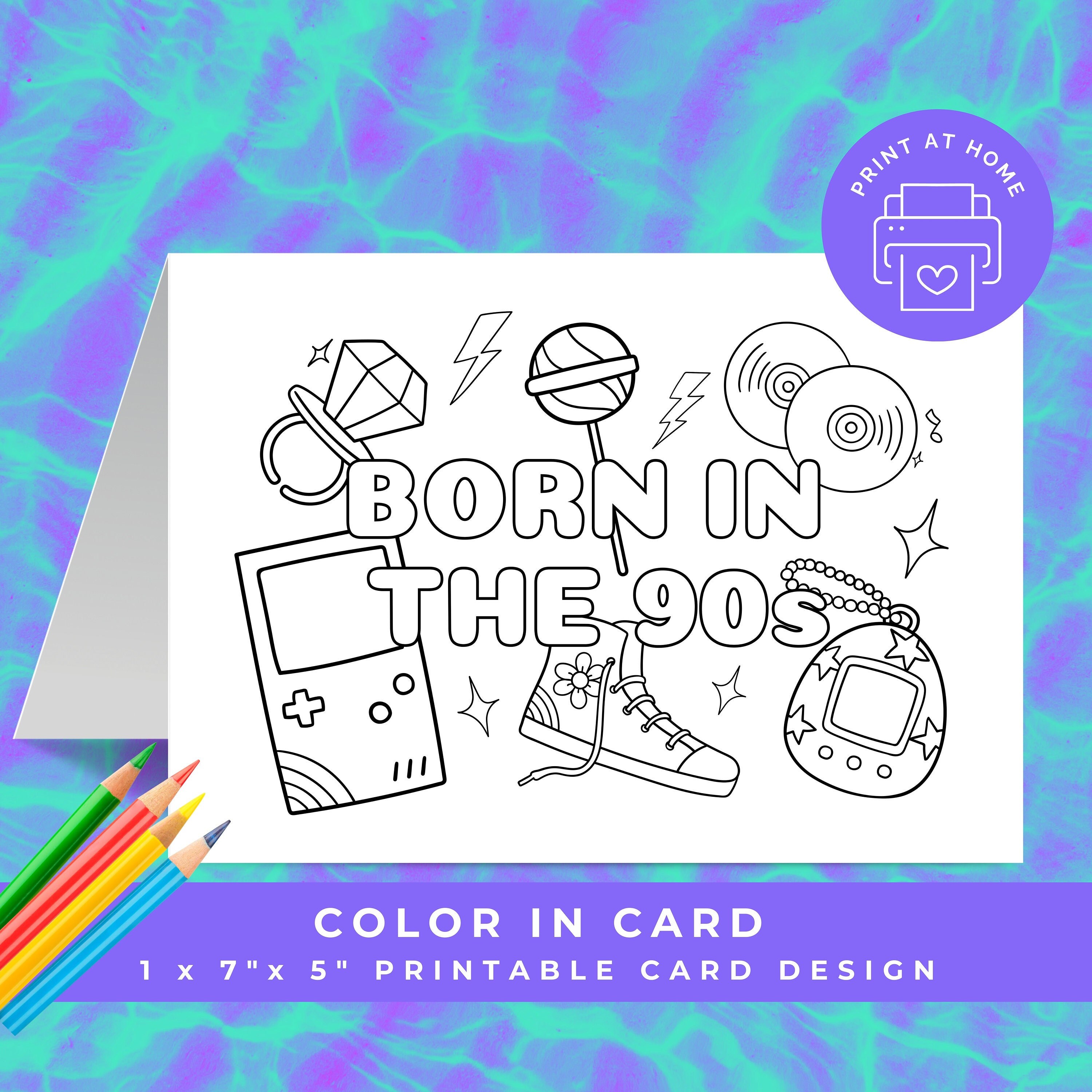 Back to the 90s Printable, Born in the 90s, 30th Birthday Card 1994 ...