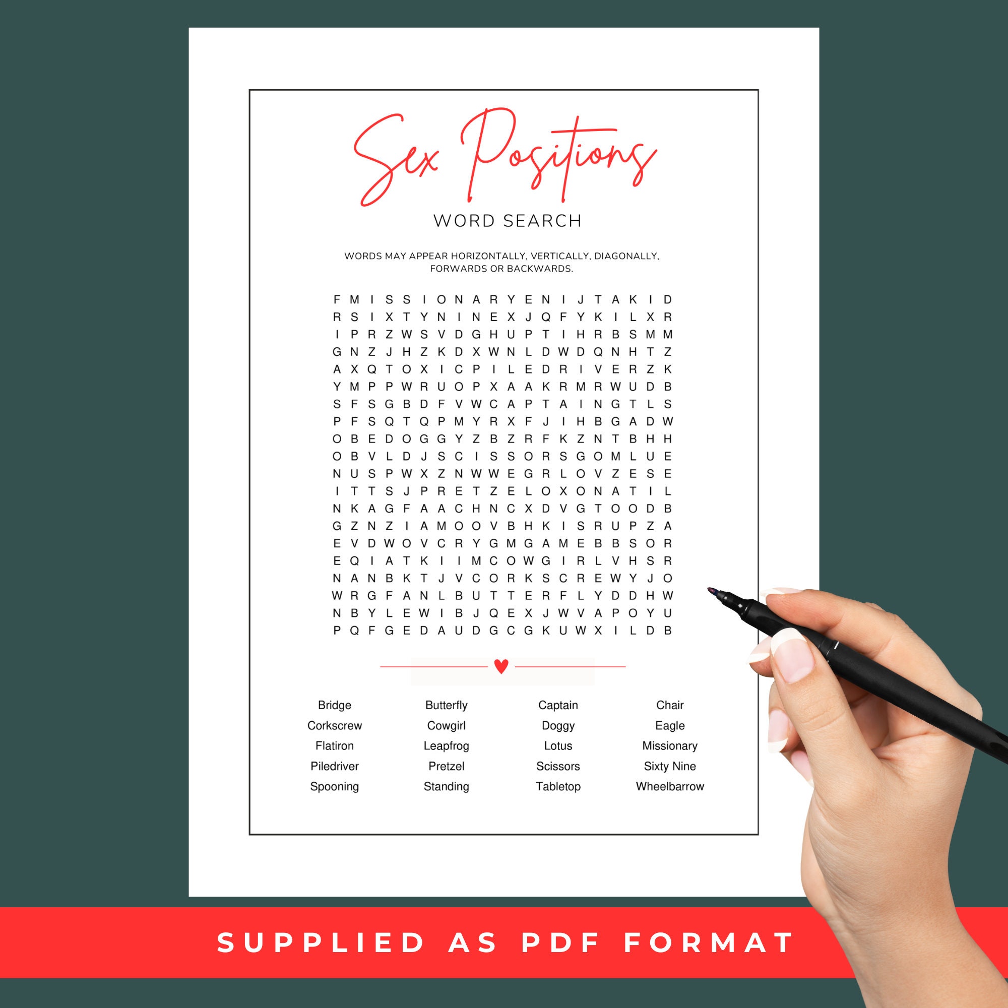 Sexy Word Search, Rude Games, Printable Word Games for Adults, Naughty ...