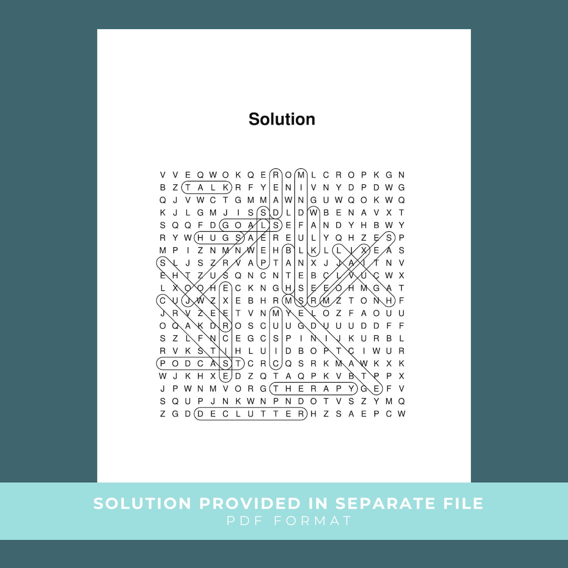 Self-care Word Search, Self Care Printable Word Game, Self-care List ...