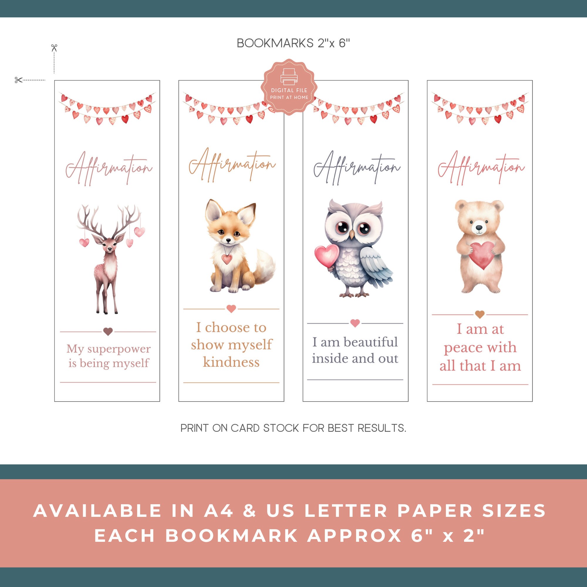 Self-love Affirmation Bookmarks, Self Love Bookmark, Confidence Gift ...