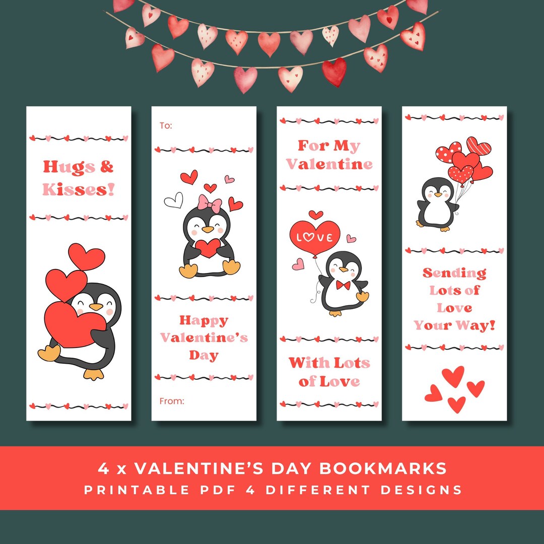 Valentine's Day Bookmarks, Printable Valentine Bookmark, Valentines ...