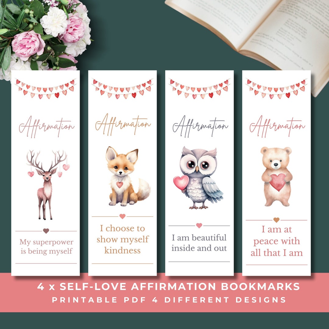 Self-love Affirmation Bookmarks, Self Love Bookmark, Confidence Gift ...
