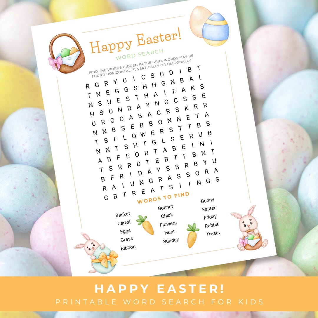 Printable Word Search Easter Kids, Fun Activities, Easter Party Games ...