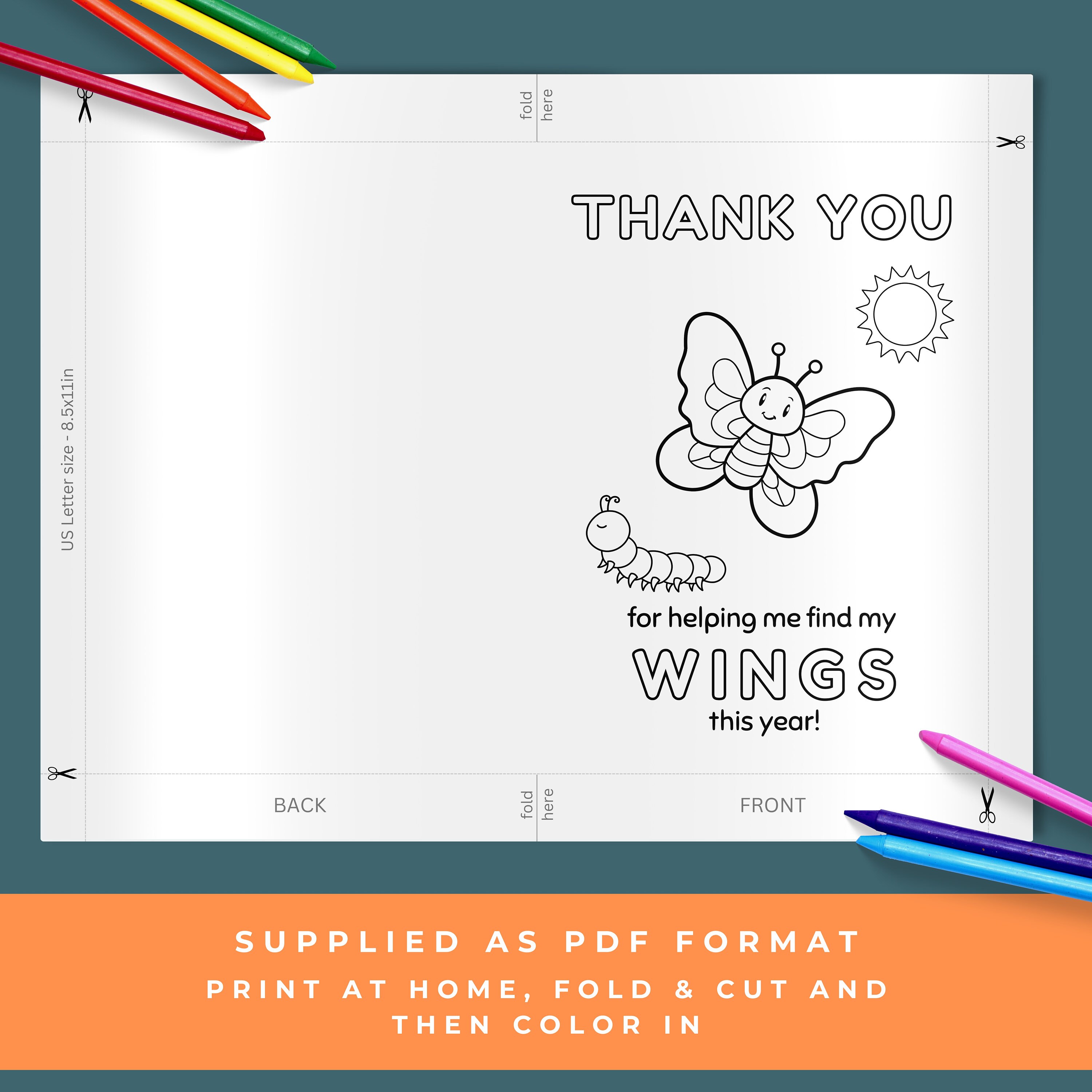 Printable Coloring Card for Teacher, Teacher Thank You Coloring Card ...