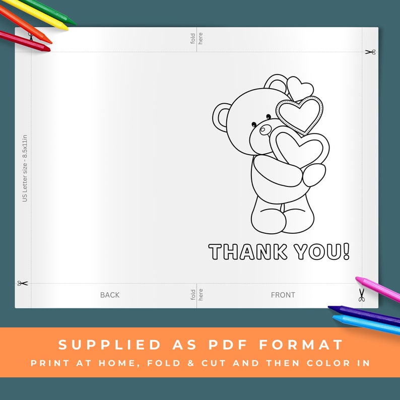 Gratitude Coloring Card, Printable Thank You Notes, Thank You Card to ...