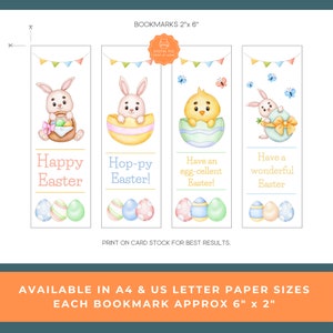 Easter Bookmarks for Kids, Printable Easter Bookmark, Easter Bunny ...