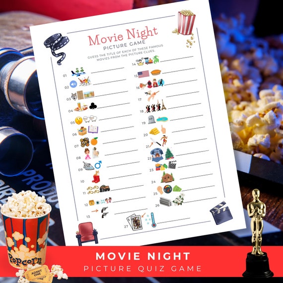 Movie Night Party Games Movie Party Games — Print Games Now