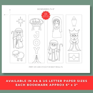 Nativity Story Coloring Bookmarks, Printable Christian Bookmarks to ...