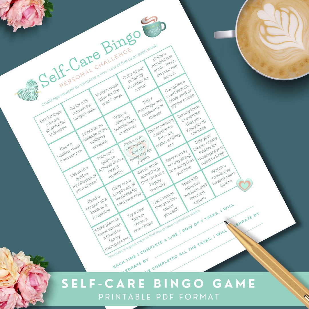 Self Care Bingo, Self-care Bingo, Self Care Printable Challenge, Mental ...