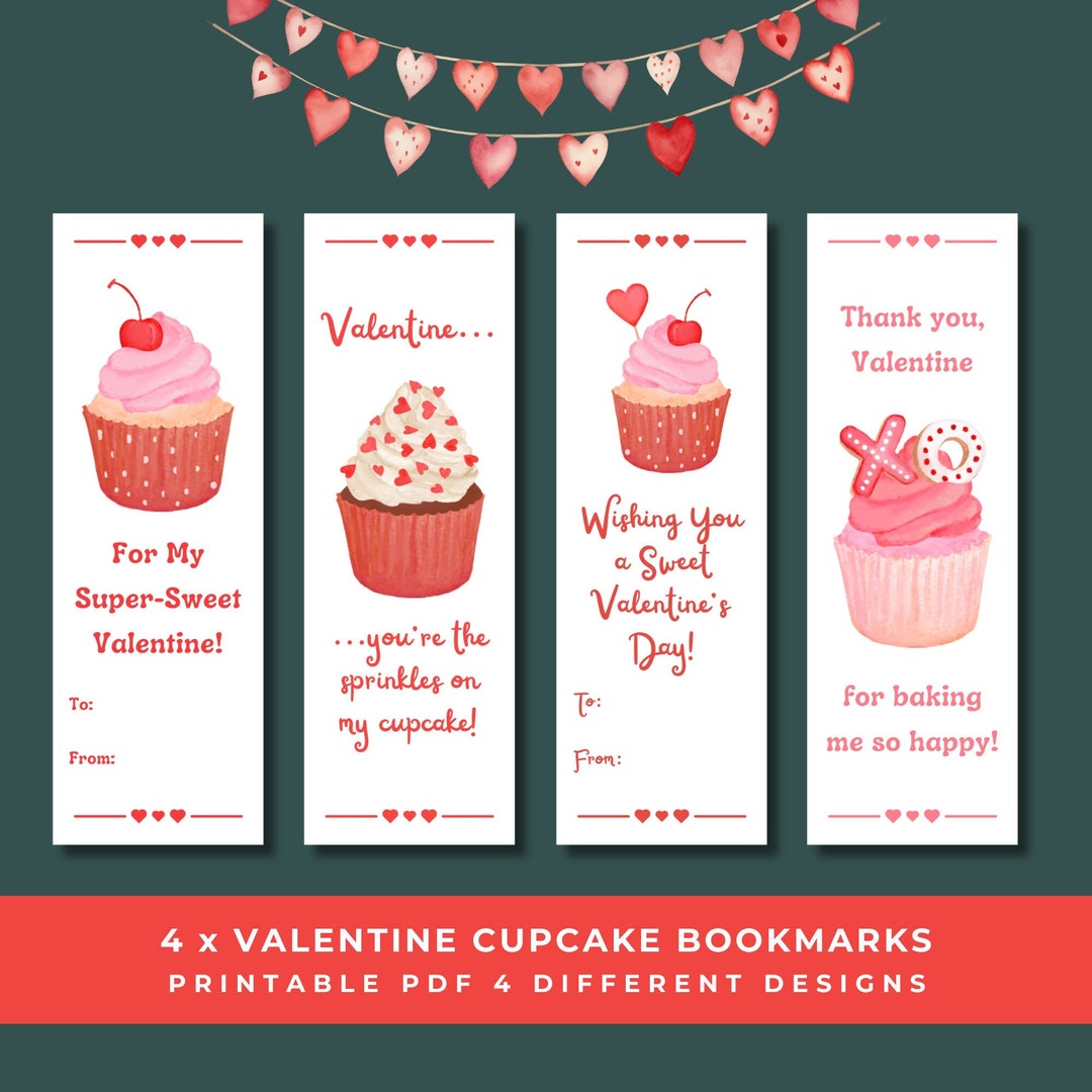 Valentine's Day Bookmarks, Printable Valentines Bookmark, Valentines ...