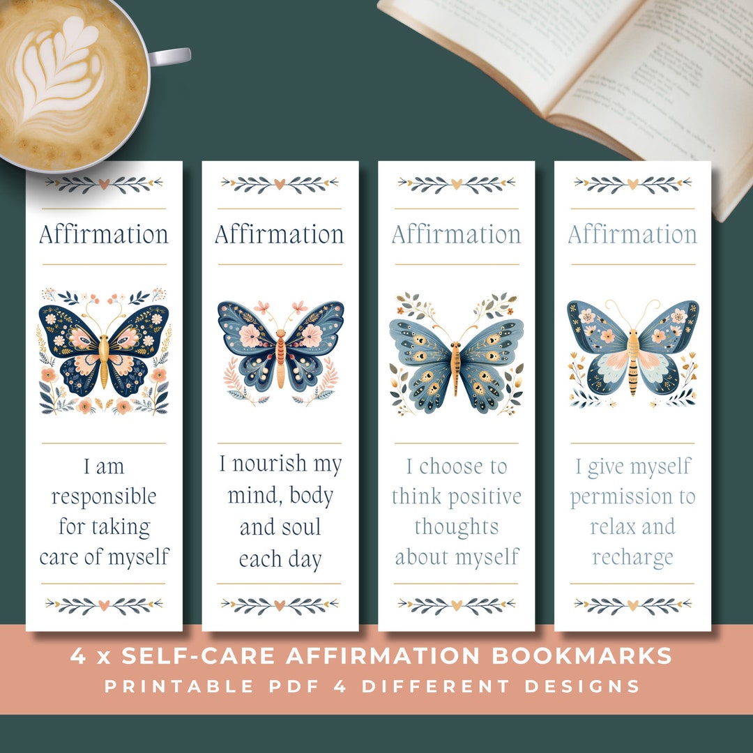 Self-care Affirmation Bookmarks, Self Care Bookmark, Printable Gifts ...