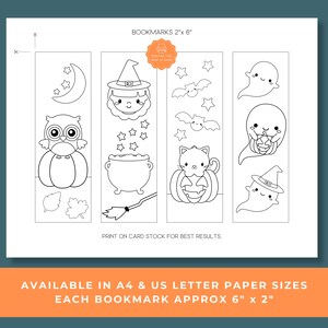 Halloween Coloring Bookmarks, Printable Spooky Crafts for Kids and ...