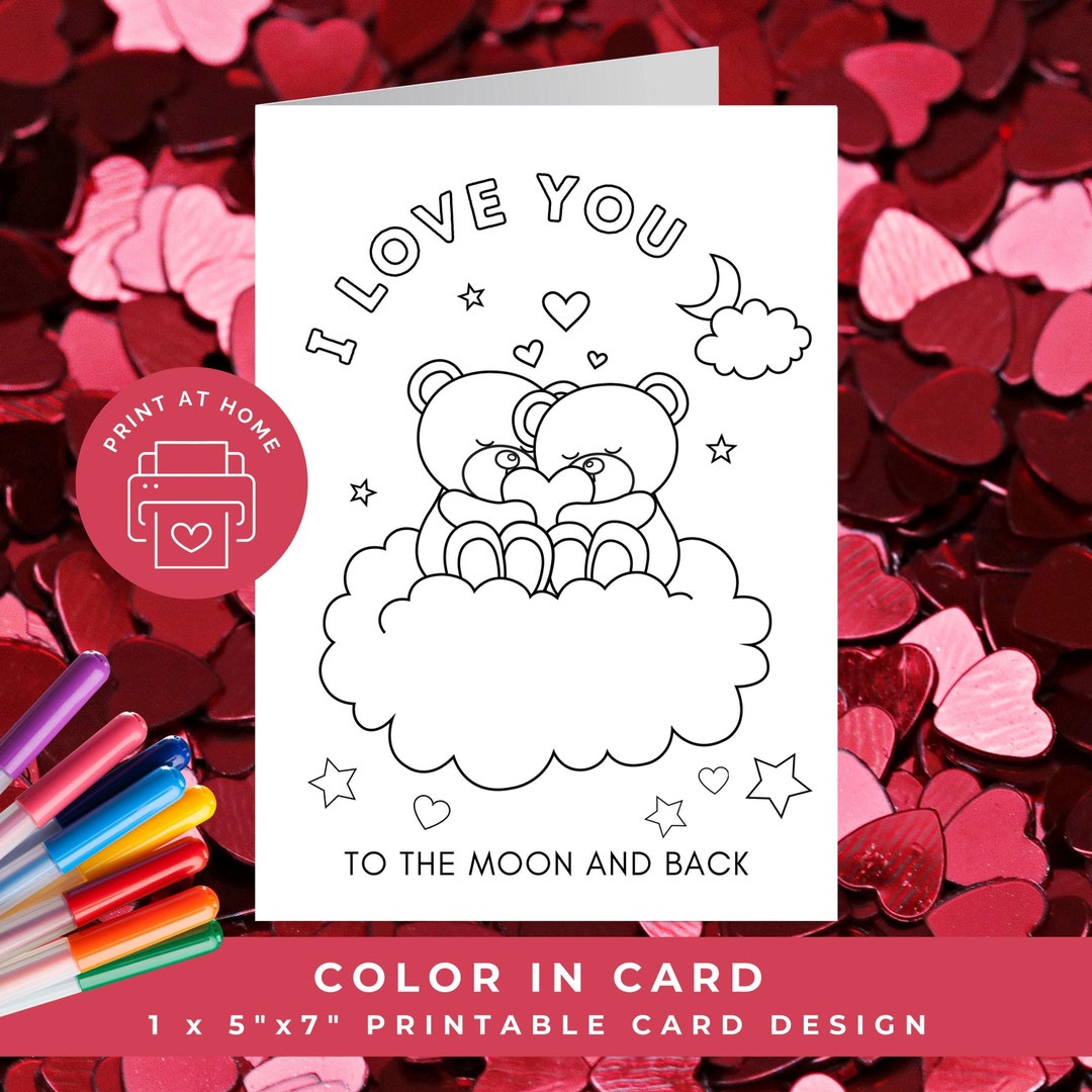 Valentine's Day Printable Coloring Cards, Encouragement Cards to Color ...
